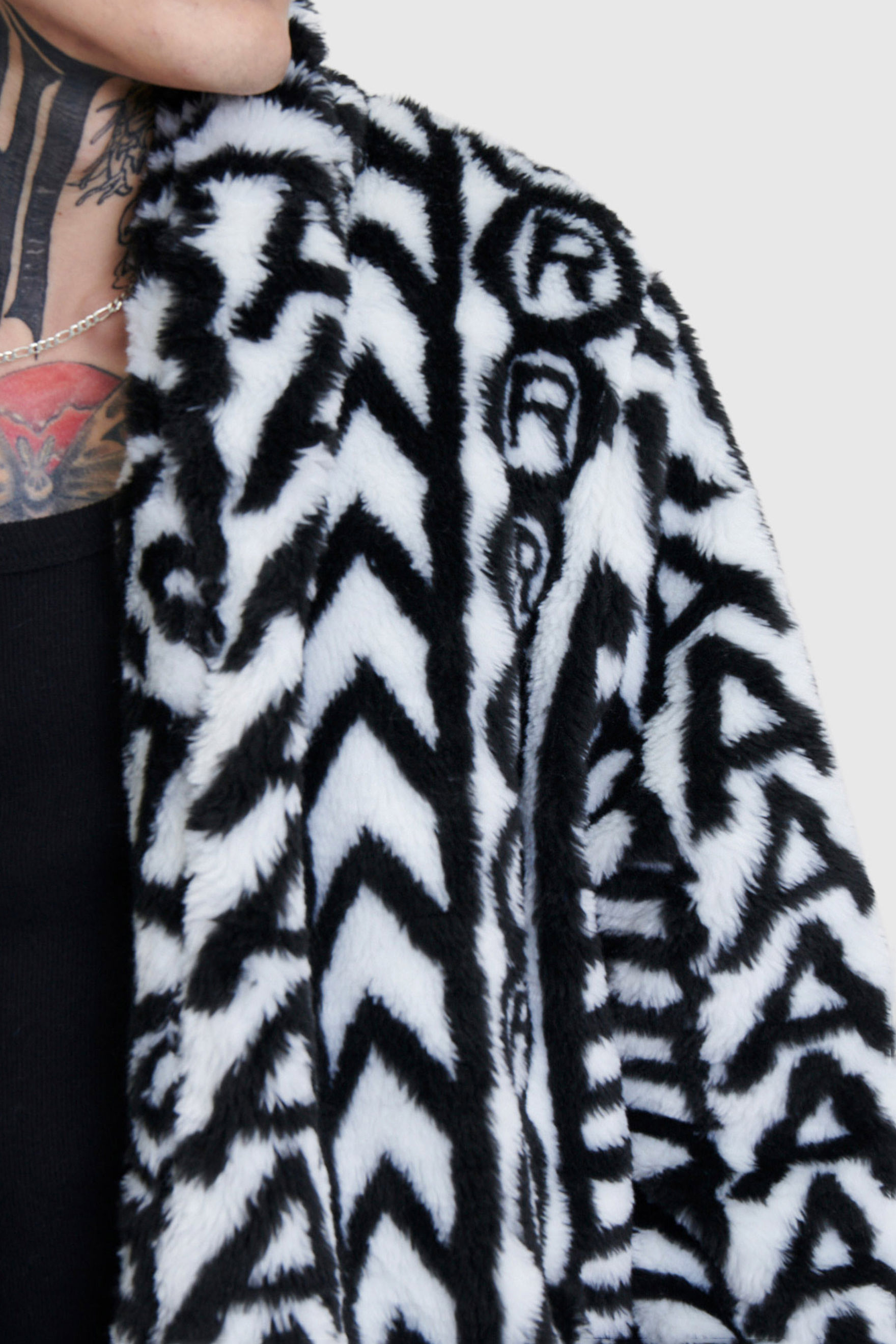 Overcoat Monogram Faux Fur