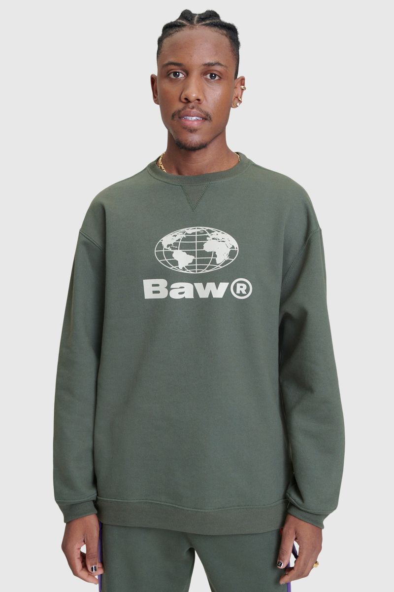 Sweatshirt Baw World Verde Militar | Baw Clothing